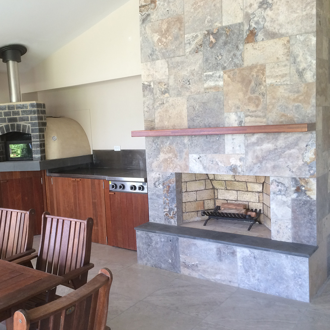 Travertine Tile Cladding - Australian Paving Centre Barossa Valley